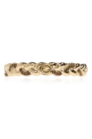 COACH Brass Panzer Weave Link Bracelet