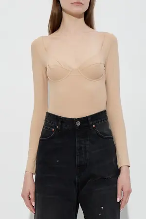 Vetements Long-sleeved Bodysuit - Beige
