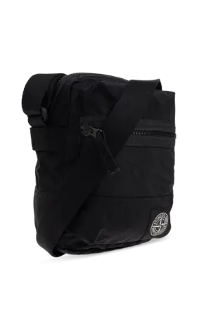 Stone Island Shoulder Bag With Logo Patch - Black