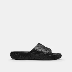 COACH OUTLET Signature Bay Slides - Black