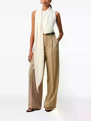 AMI Paris Jersey Sleeveless Lavalliere Top - Neutrals