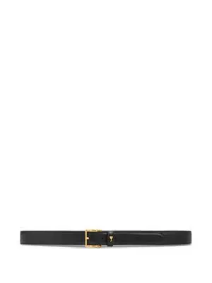 AMI Paris Leather Belt With Metal Buckle - Black