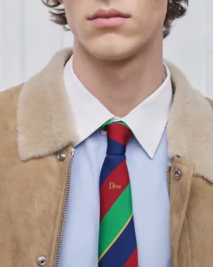 Dior Striped Silk Jacquard Tie