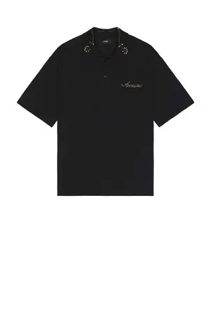 Amiri Stud Collar Oversized Polo
