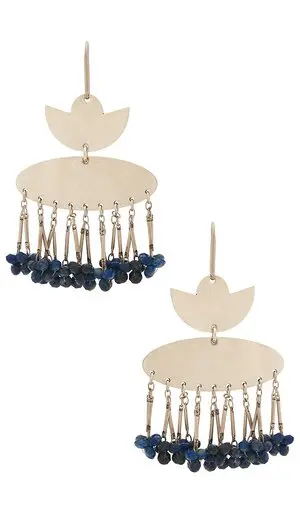 Isabel Marant Nora Fringe Earrings - Navy & Silver