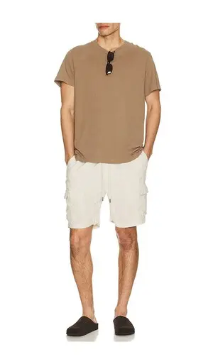 Onia Air Linen Pull-on Cargo Shorts - Stone