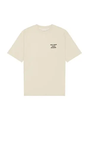 DRÃ´LE DE MONSIEUR Bold Slogan T-shirt In Cream