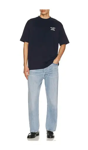 DRÃ´LE DE MONSIEUR Bold Slogan T-shirt In Blue