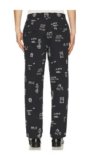 Scotch & Soda Embroidered Cotton Blend Relaxed Fit Trousers