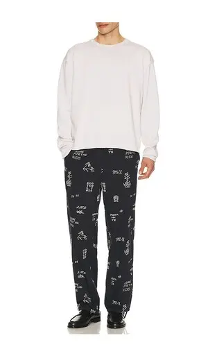 Scotch & Soda Embroidered Cotton Blend Relaxed Fit Trousers