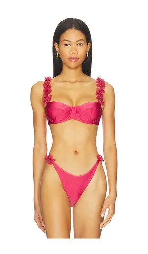 PatBO Sunstone Underwire Bikini Top - Dark Pink