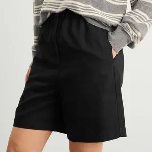 NOTHING WRITTEN Cotton-linen Blend Shorts