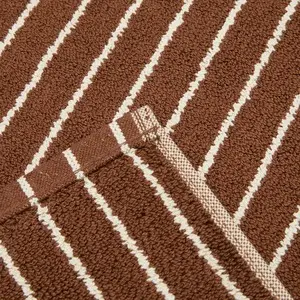 TEKLA Organic Terry Bath Mat - Rust Stripes