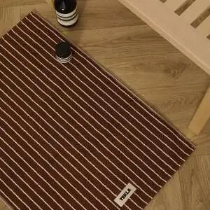 TEKLA Organic Terry Bath Mat - Rust Stripes