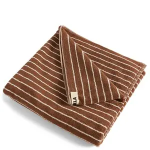 TEKLA Organic Terry Bath Towel - Rust Stripes