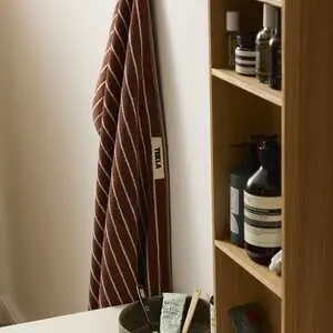 TEKLA Organic Terry Bath Towel - Rust Stripes