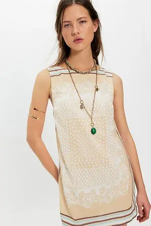 Free People On The Dot Mini Dress - Latte Combo