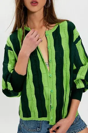 CELMO Pret Cardigan - Green Combo