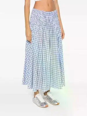 Maje Check-pattern A-line Midi Skirt