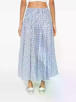 Maje Check-pattern A-line Midi Skirt