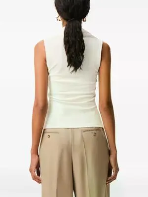 AMI Paris Jersey Sleeveless Lavalliere Top - Neutrals