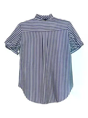 Dice Kayek Striped Tie-neck Blouse