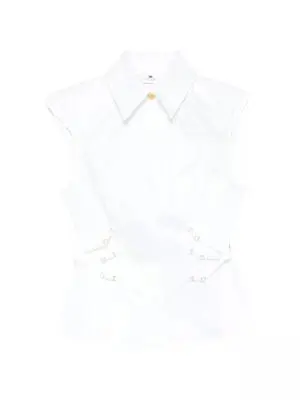 Elisabetta Franchi Sleeveless Cotton Shirt - White