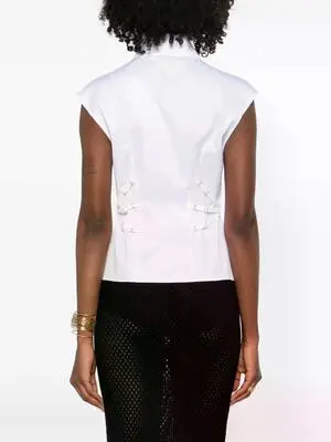 Elisabetta Franchi Cotton Poplin Shirt With Elastic Straps