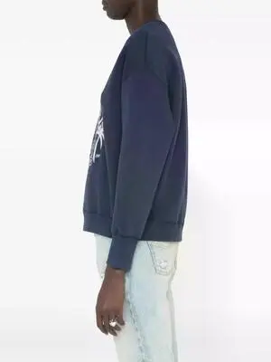 Zadig&Voltaire Graphic Embroidered V-neck Sweatshirt - Blue