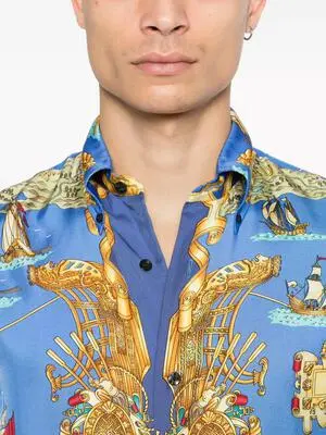 Hermès 1990s Silk Printed Shirt