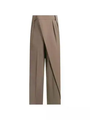 Manière De Voir Maniera De Voir Tailored Wrap Pleat Wide-leg Trousers - Brown
