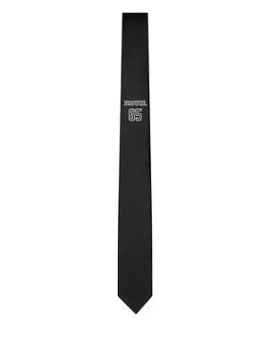 Thom Browne Logo-jacquard Silk Neck Tie - Black