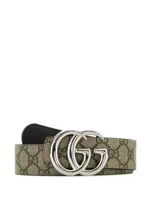 Gucci Gg Monogram Buckle Belt - Neutrals