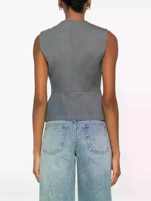 Maje Sleeveless Button Detailed Waistcoat - Grey