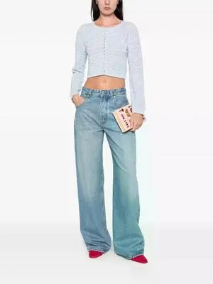 Sandro Pearl-embellished Knit Cardigan - Blue