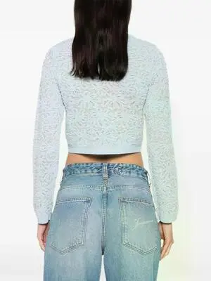Sandro Pearl-embellished Knit Cardigan - Blue