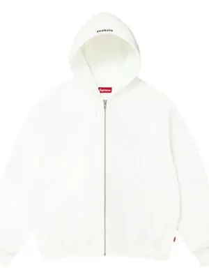 Supreme Logo Zip-up Hoodie - White
