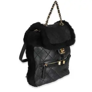 Chanel Quilted Shearling Paris Hamburg Backpack