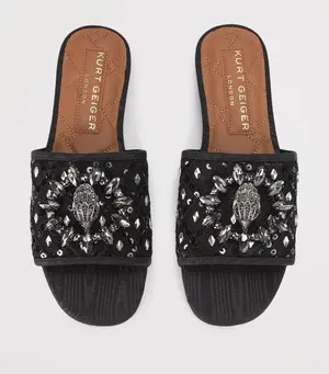 Kurt Geiger Chelsea Embellished Flat Sandals - Black