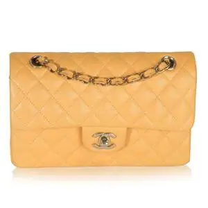 Chanel Caviar Quilted Classic Double Flap Bag - Yellow