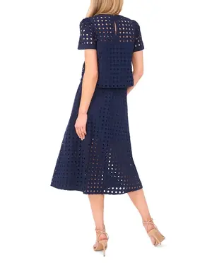 CECE DUPRAZ Circle Eyelet Midi Skirt