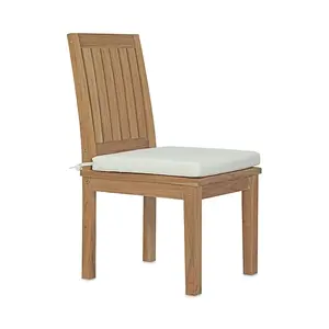 MODWAY Marina Outdoor Patio Teak Dining Chair - Natural White