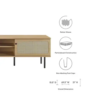 MODWAY Cambria 70" Tv Stand - Oak