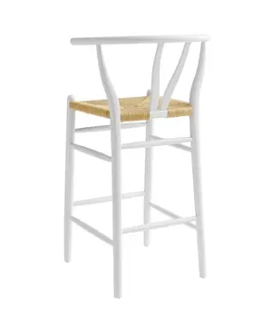 MODWAY Amish Wood Bar Stool - White
