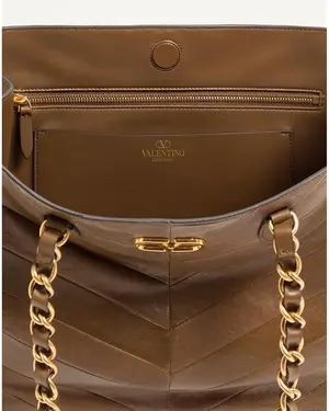 Valentino Garavani Laseine Vlogo Leather Tote Bag