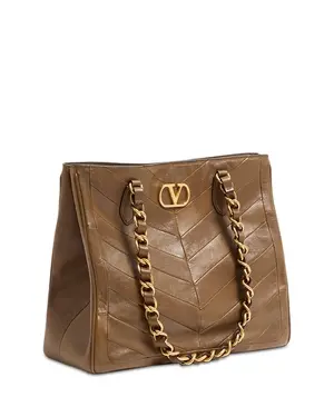 Valentino Garavani Laseine Vlogo Leather Tote Bag