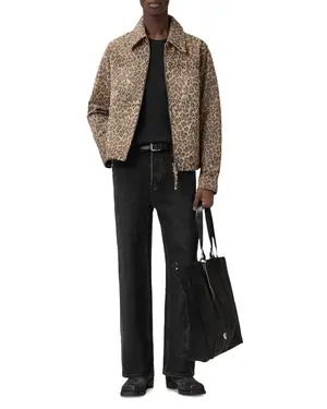 ALLSAINTS Leo Dellcot Leopard Print Jacket - Peanut Brown
