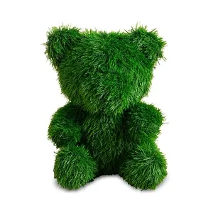 NEARLY NATURAL 14 Uv Resistant Artificial Grass Garden Plush Topiary Bear - Green