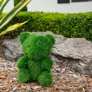 NEARLY NATURAL 14 Uv Resistant Artificial Grass Garden Plush Topiary Bear