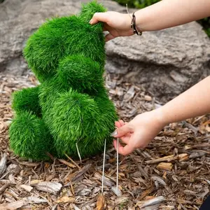 NEARLY NATURAL 14 Uv Resistant Artificial Grass Garden Plush Topiary Bear